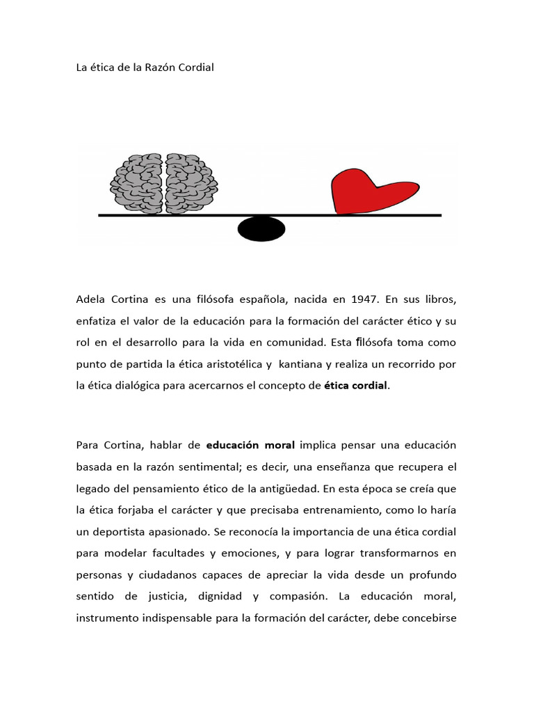 La Ética de La Razón Cordial | PDF | Moralidad | Virtud