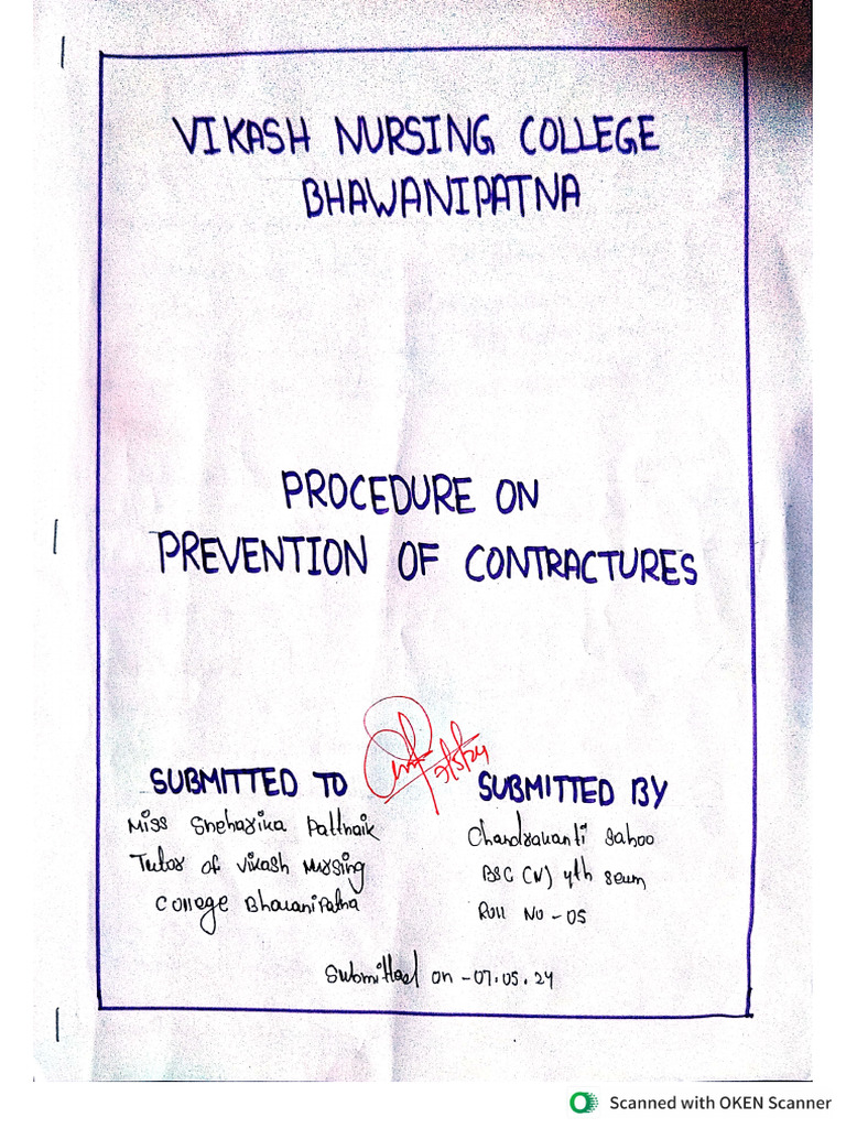 Prevention of Contractures | PDF