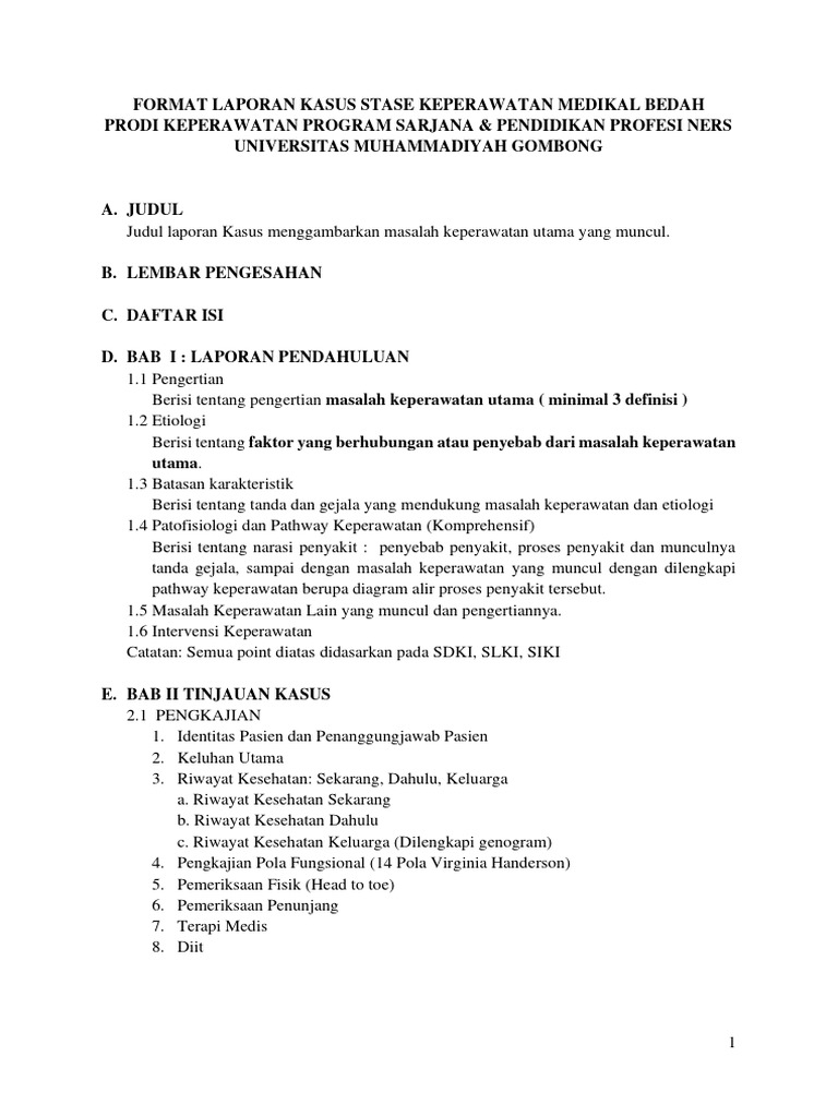 Format LP dan Askep KMB 2022 | PDF