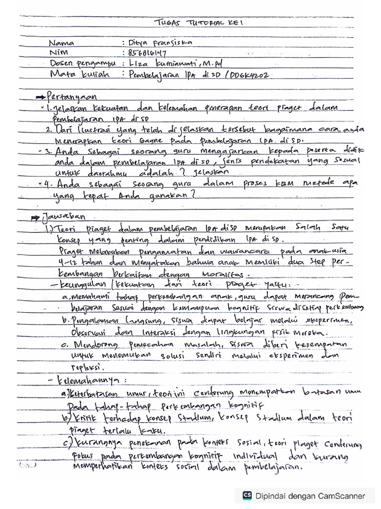 Tugas 1 Pem Ipa Di SD Done | PDF