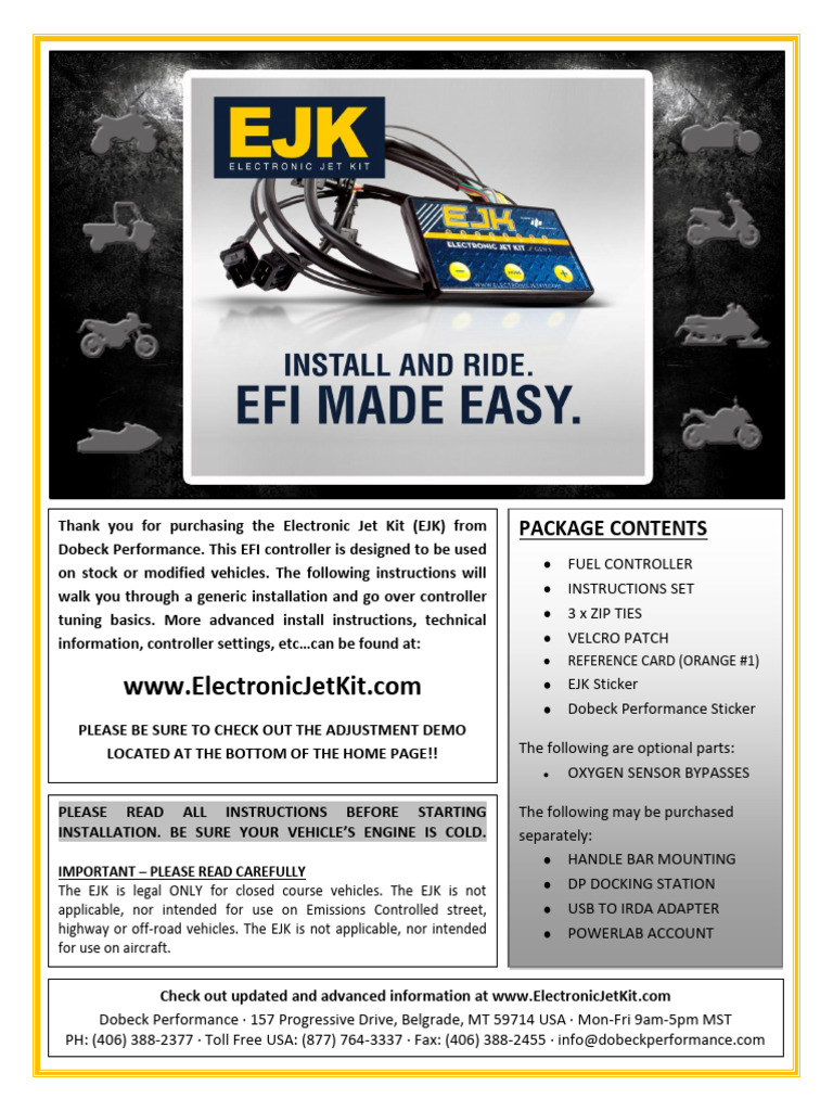 EJK Installation Guide for KLX 250S | PDF | Light Emitting Diode | Throttle