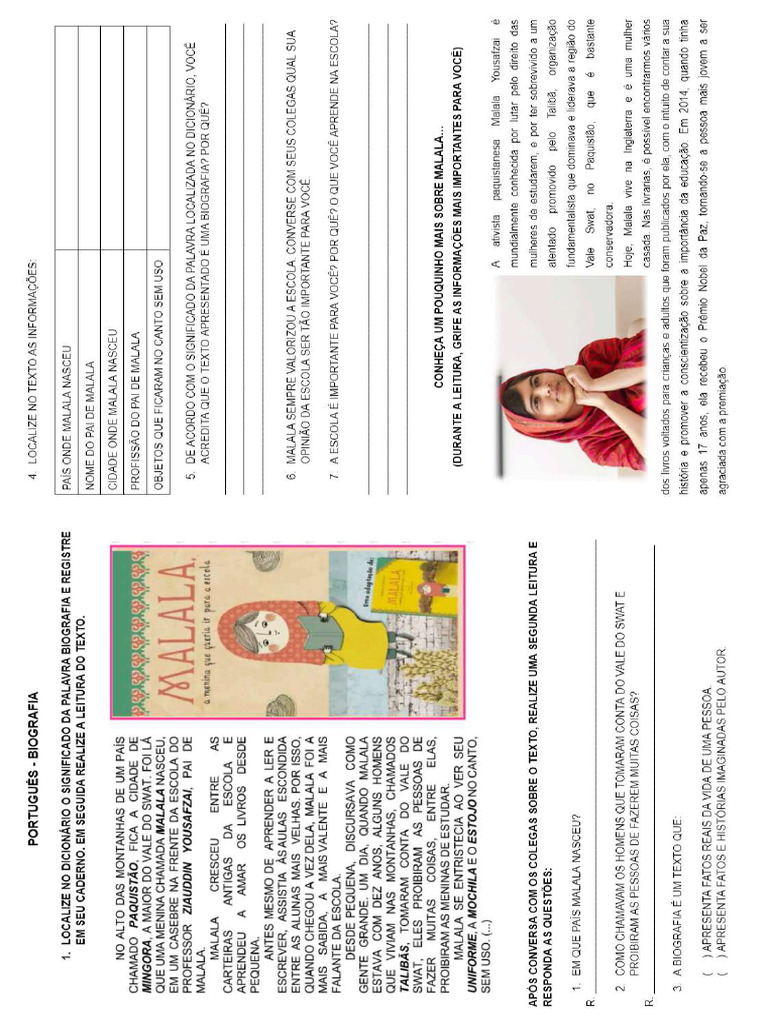 Biografia - Malala | PDF