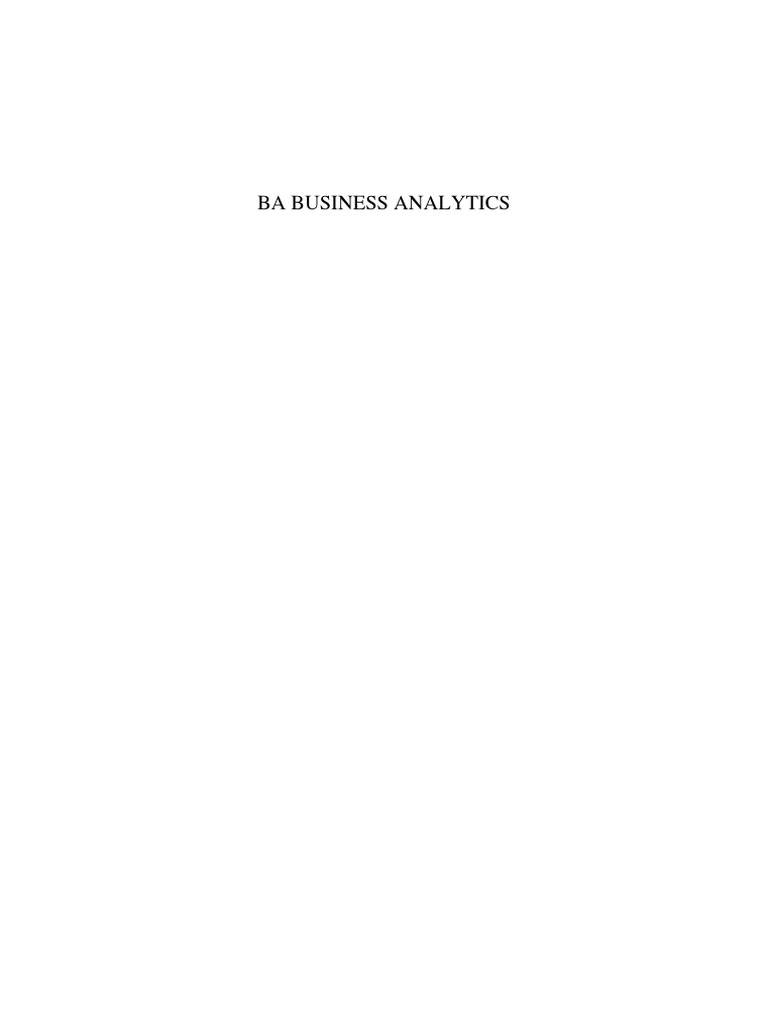 BA Business Analytics-Unit-1 | PDF | Analytics | Loans