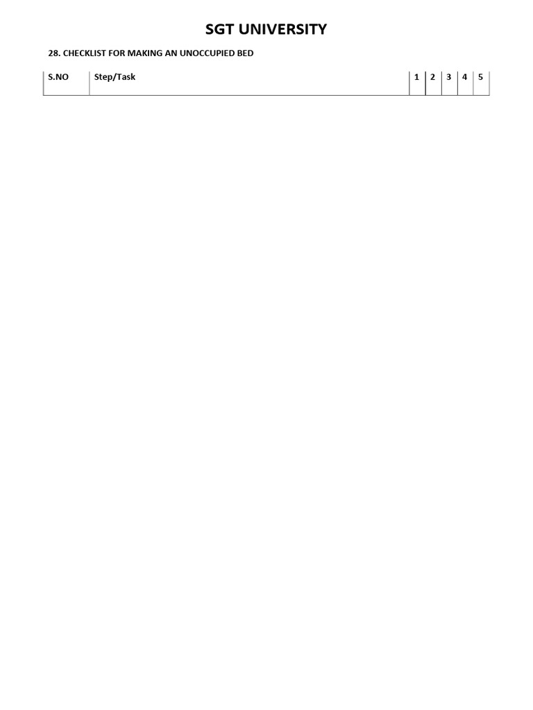 checklist Bed making | Download Free PDF | Bed | Linens