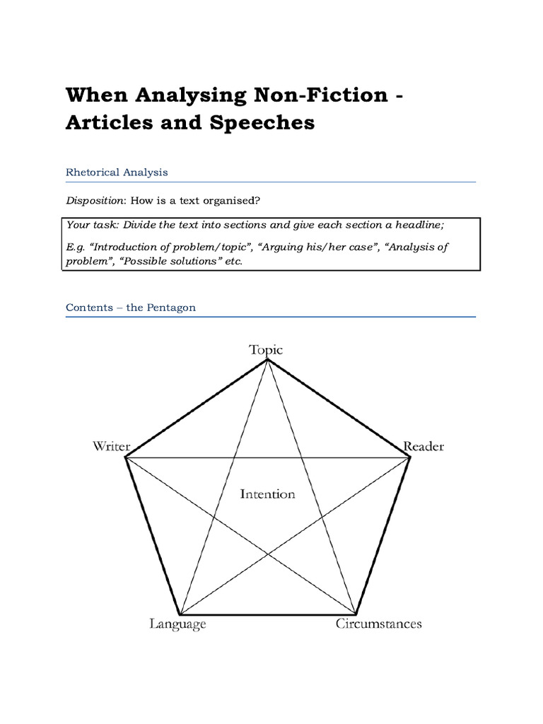 When Analysing NON-FICTION | PDF | Logos | Rhetoric