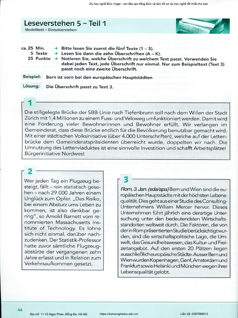 Mit Erfolg Zum Zertifikat Deutsch Telc B1 Modelltest 5 | PDF
