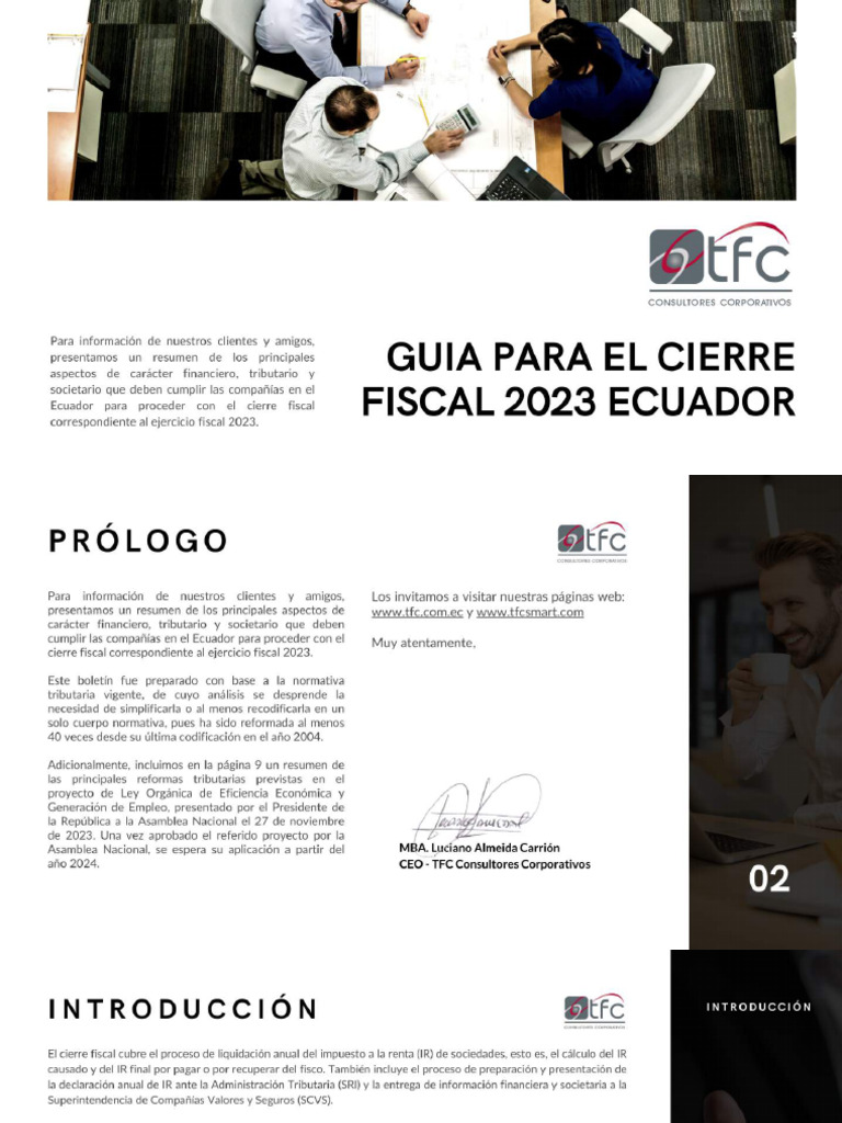 GUIA PARA EL CIERRE FISCAL 2023 ECUADOR - TFC-Comprimido | PDF