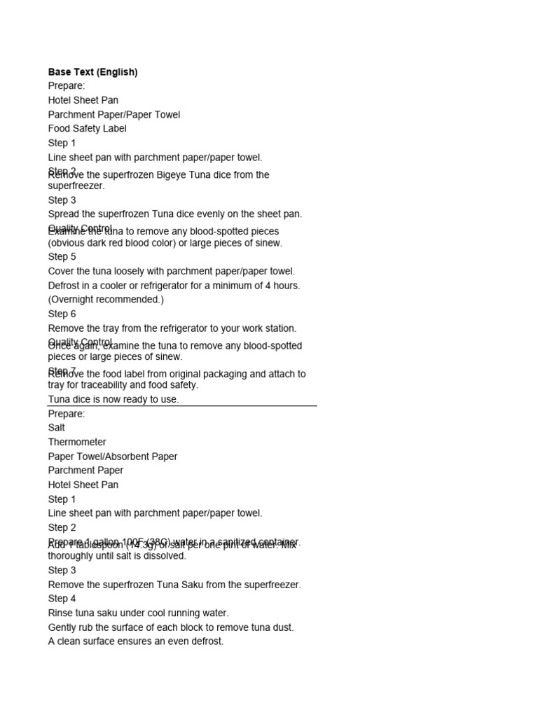 Translation Sheet | Download Free PDF | Tuna