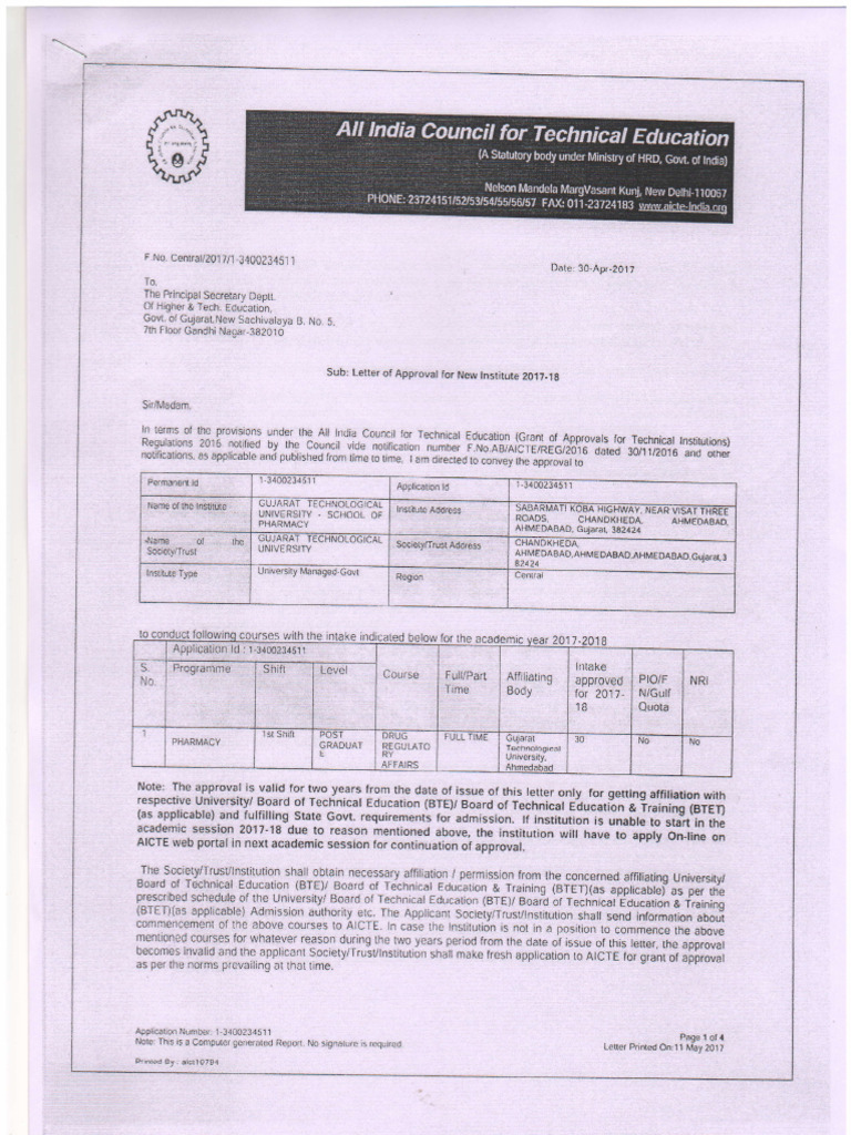 3aicte Approval Letter | PDF