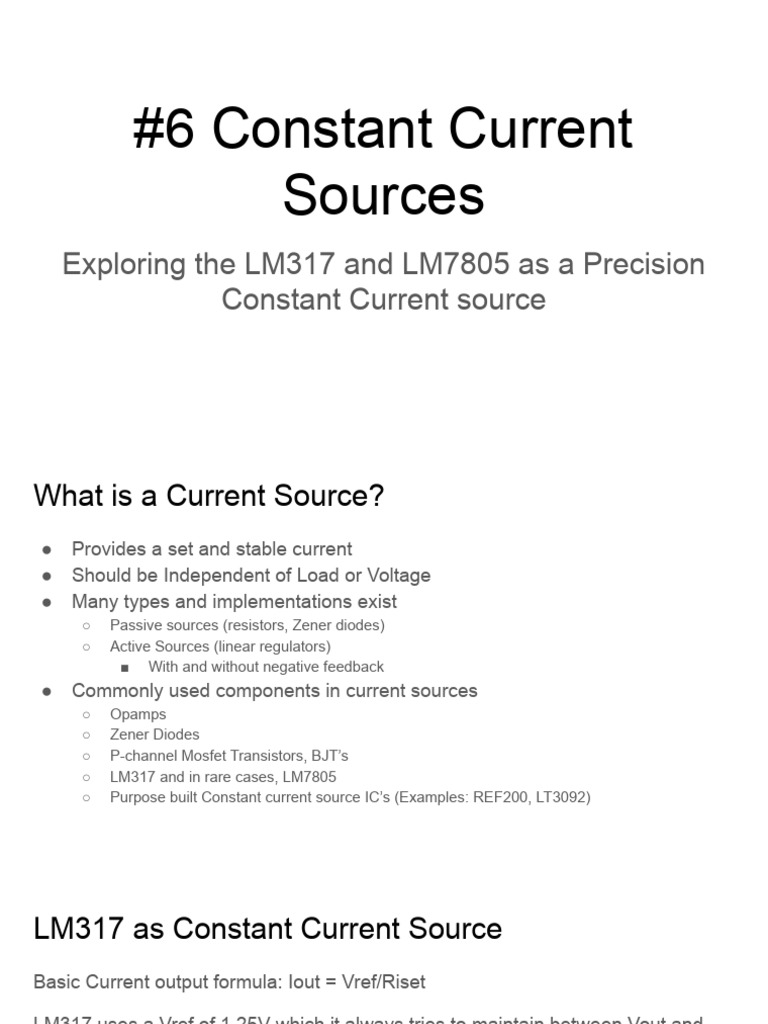 #6 Constant Current Sources | PDF | Manufactured Goods | Electronic ...