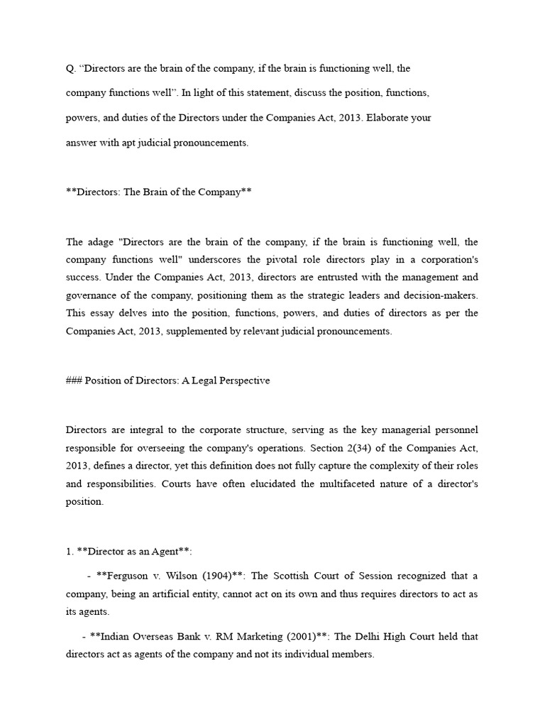 Company Law 2 | Download Free PDF | Auditor's Report | Mergers And ...