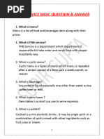Food and Accompaniment List With Examples | PDF