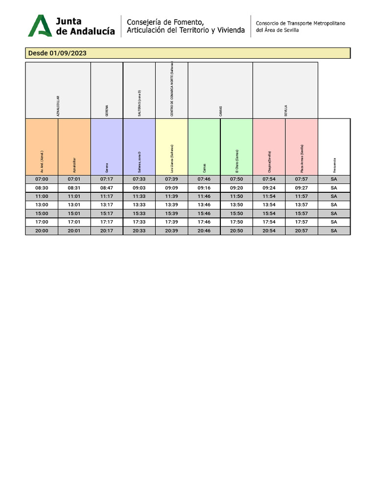 Horarios - Linea - 234 1 6 1 3 | PDF