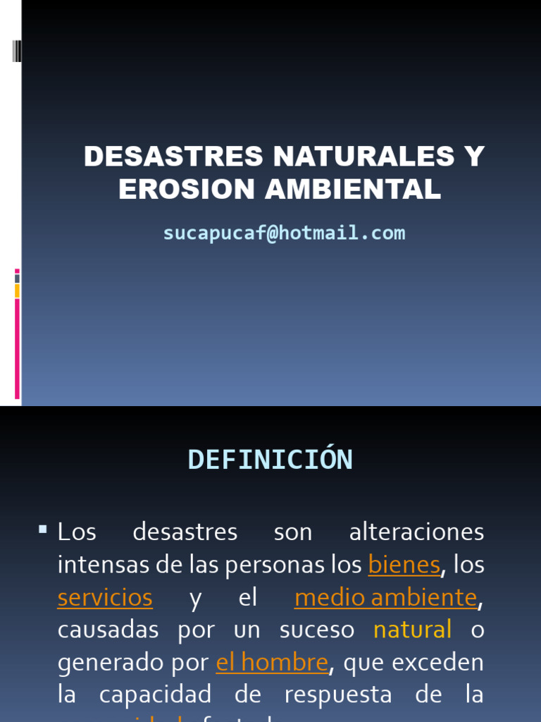 Desatres Nat. y Erosion Ambiental | PDF | Temblores | Desastres naturales