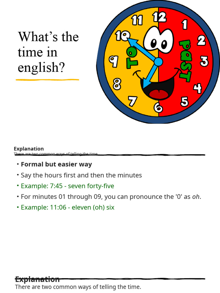What's The Time in English | PDF | Career & Growth | Language Arts ...