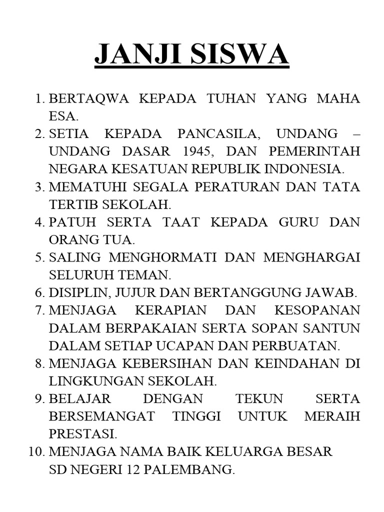 Teks Upacara Janji Siswa | PDF