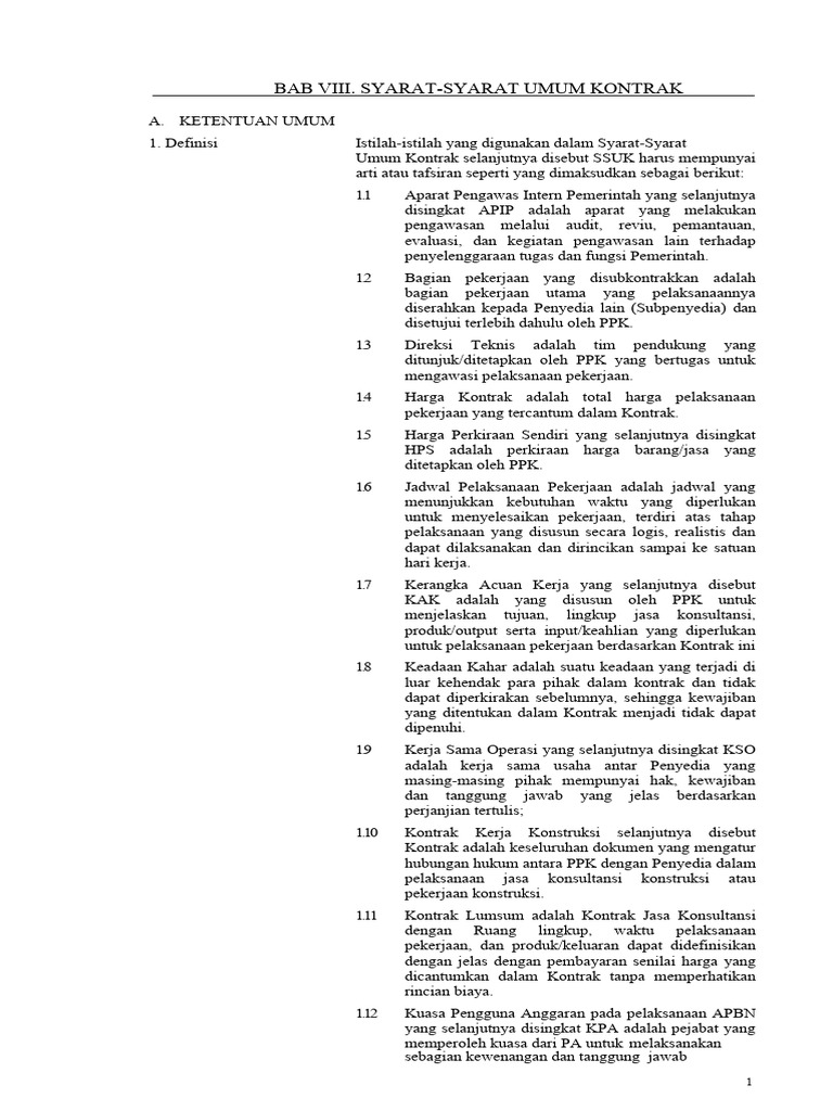 Syarat Umum Kontrak Konstruksi | PDF
