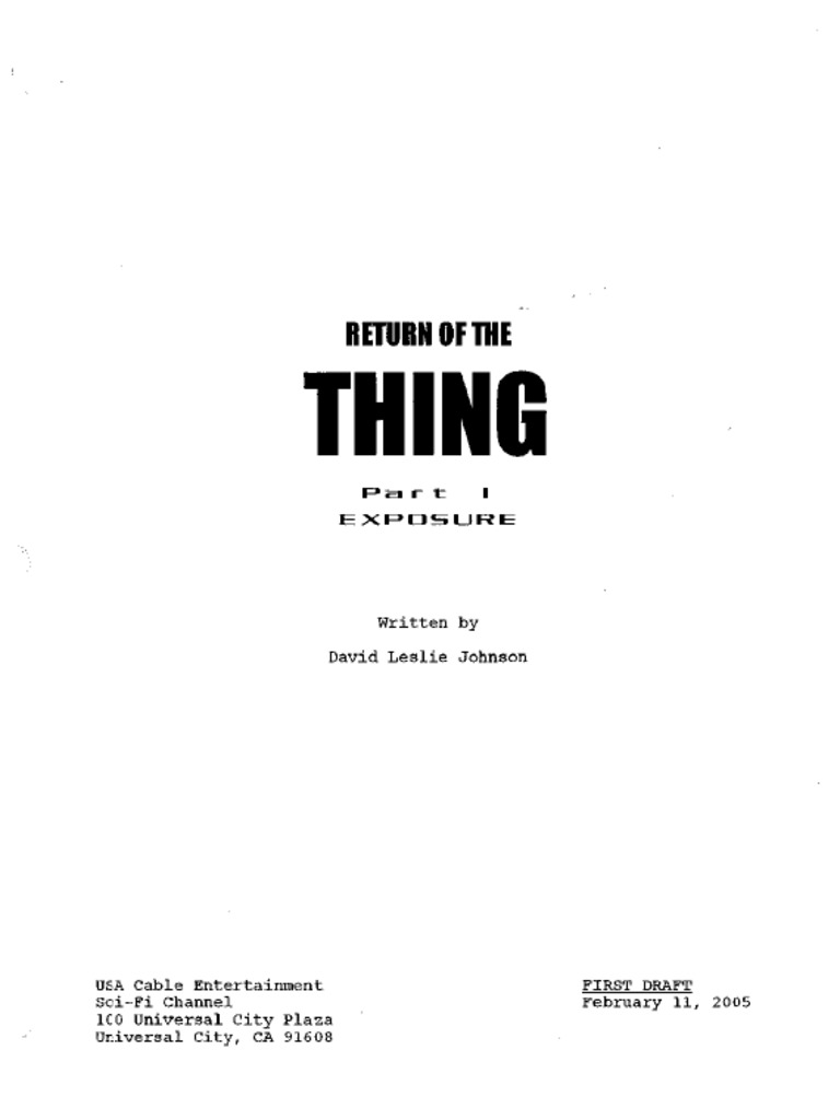 Return of The Thing Part 1 | PDF
