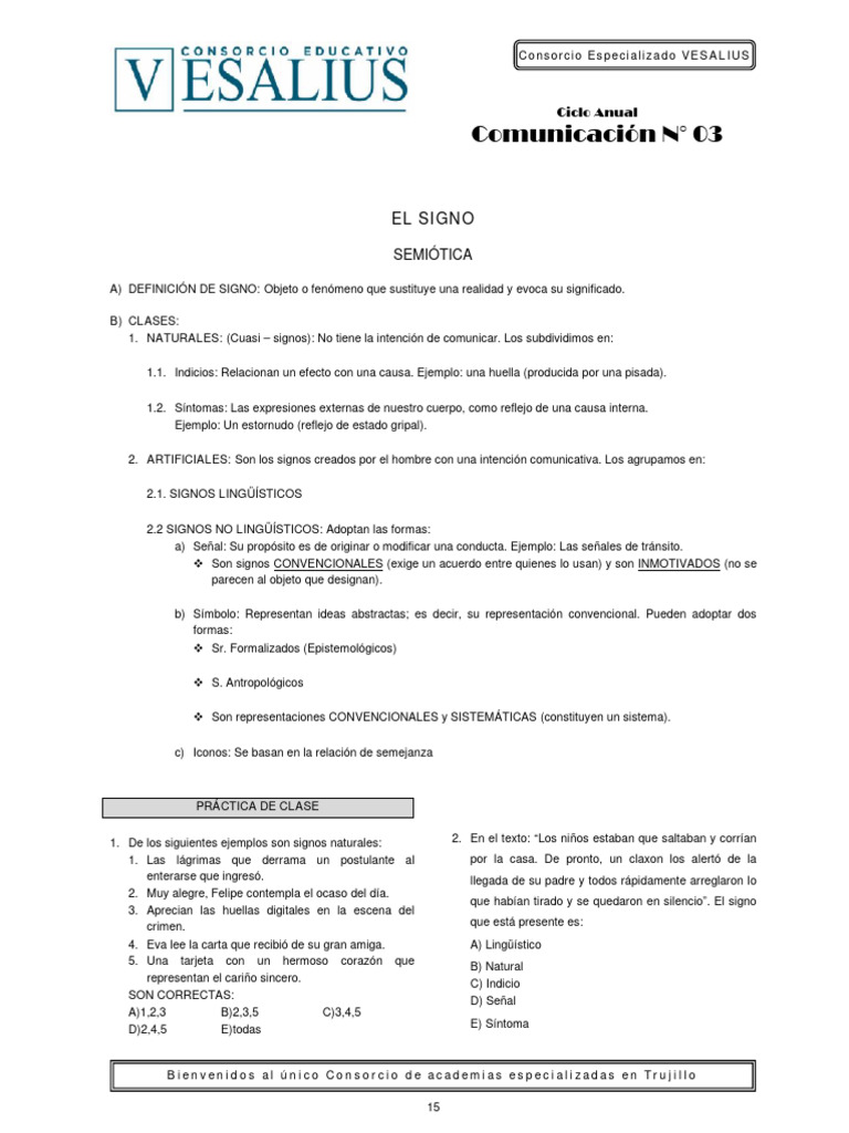 Tipos de Signos: Naturales y Artificiales | PDF | Semiótica