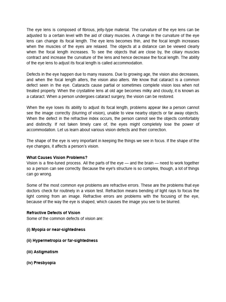 Script for Waves and Optics | PDF | Myopia | Eye