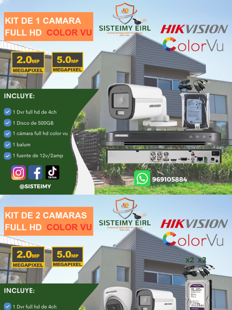 Catálogo de Kits de Cámaras Hikvision | PDF | Hogar, jardinería y bricolaje