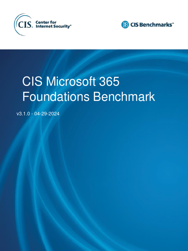 CIS Microsoft 365 Foundations Benchmark v3.1.0 | Download Free PDF ...
