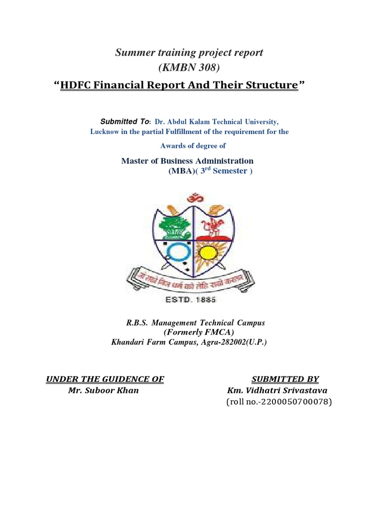 Summer Training Project Report | PDF