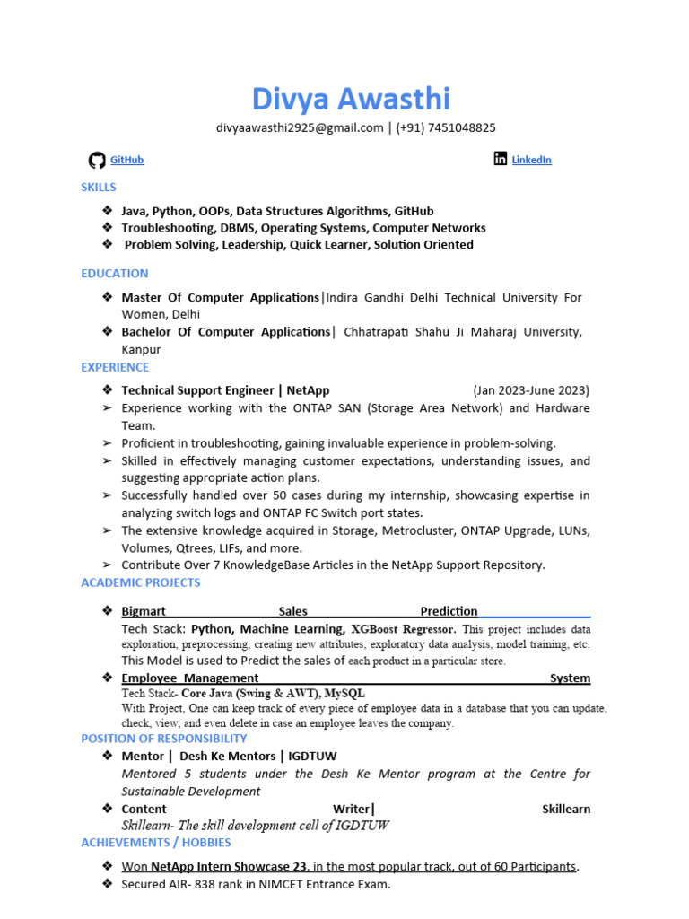 Divya Awasthi MCA | PDF | Databases | Computer Science