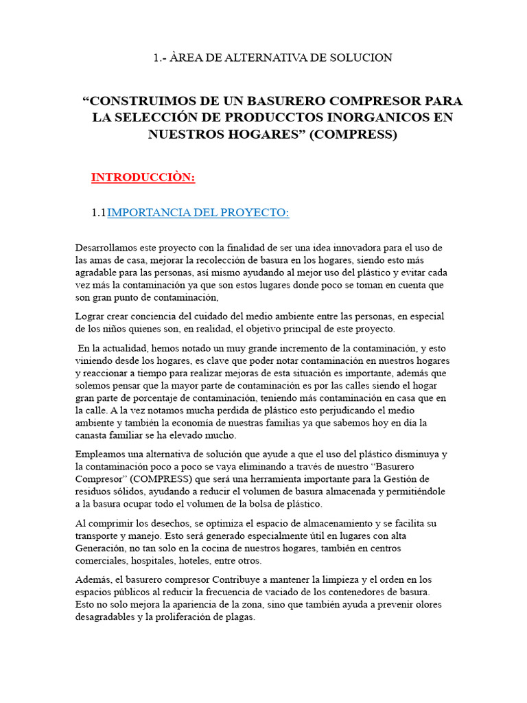 Cyt LJ Proyecto Basurero Compress - 5ºc | PDF | Residuos | Vertedero