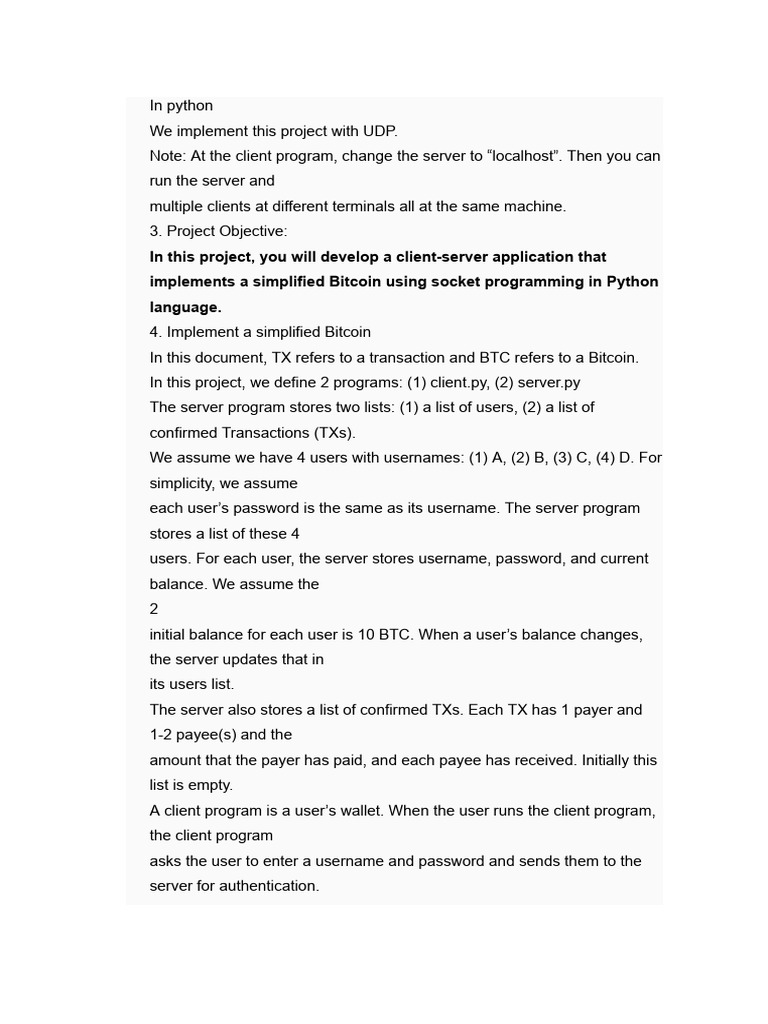 In Python We Implement This Project With Udp Pdf User Computing Clientserver Model 2011