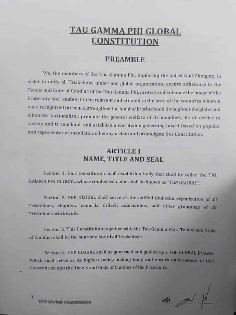 TGP Global Constitution | PDF