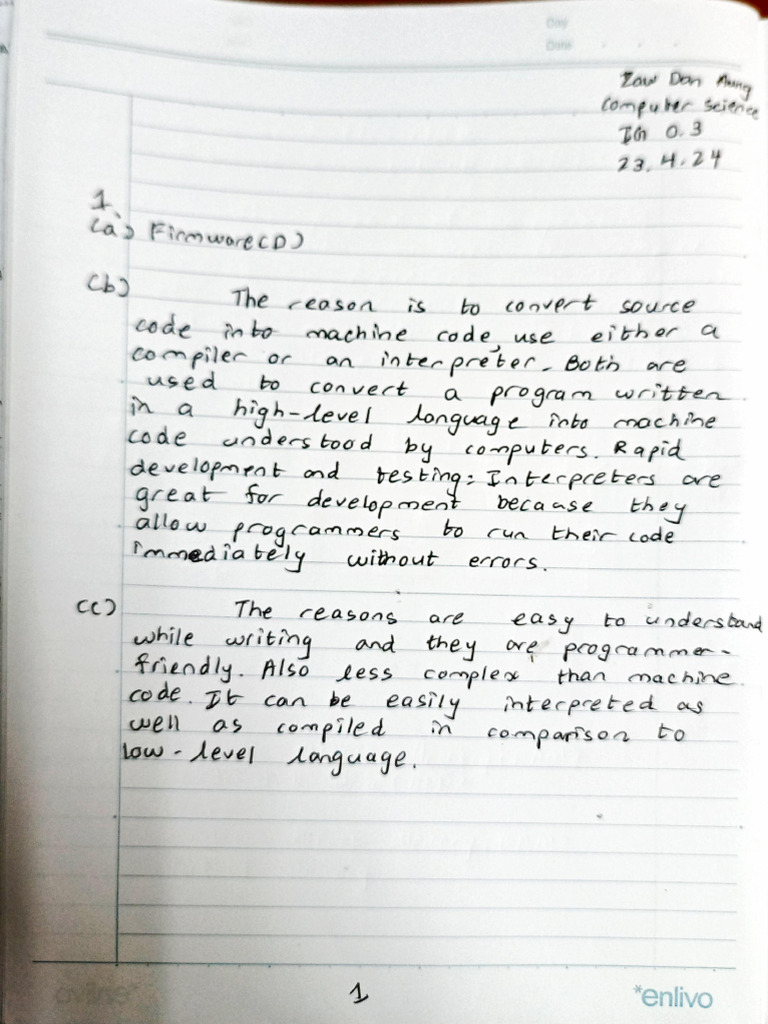 Zaw Dan Aung - Computer Science - IG Night Intake 3 (Apr Monthly Test ...