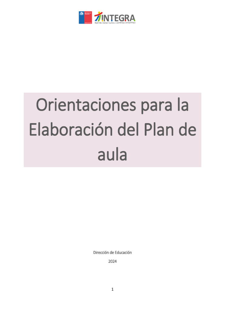 Orientaciones para la Elaboración del Plan de aula 2024_12012024 | PDF ...