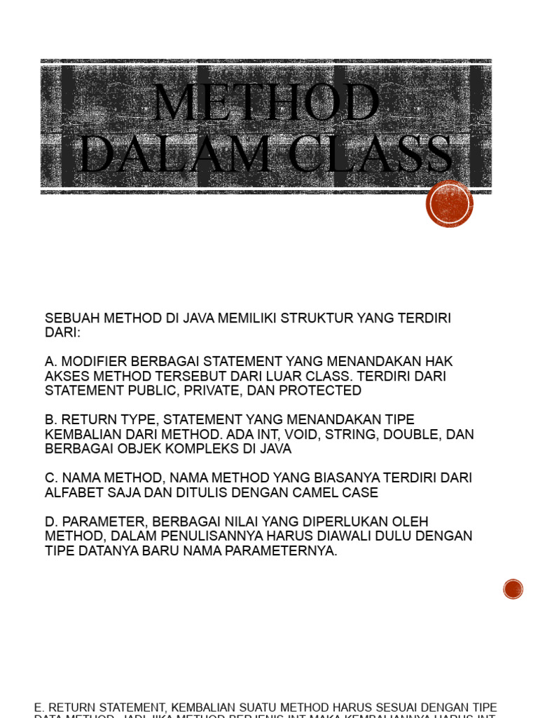 Struktur dan Contoh Method di Java | PDF
