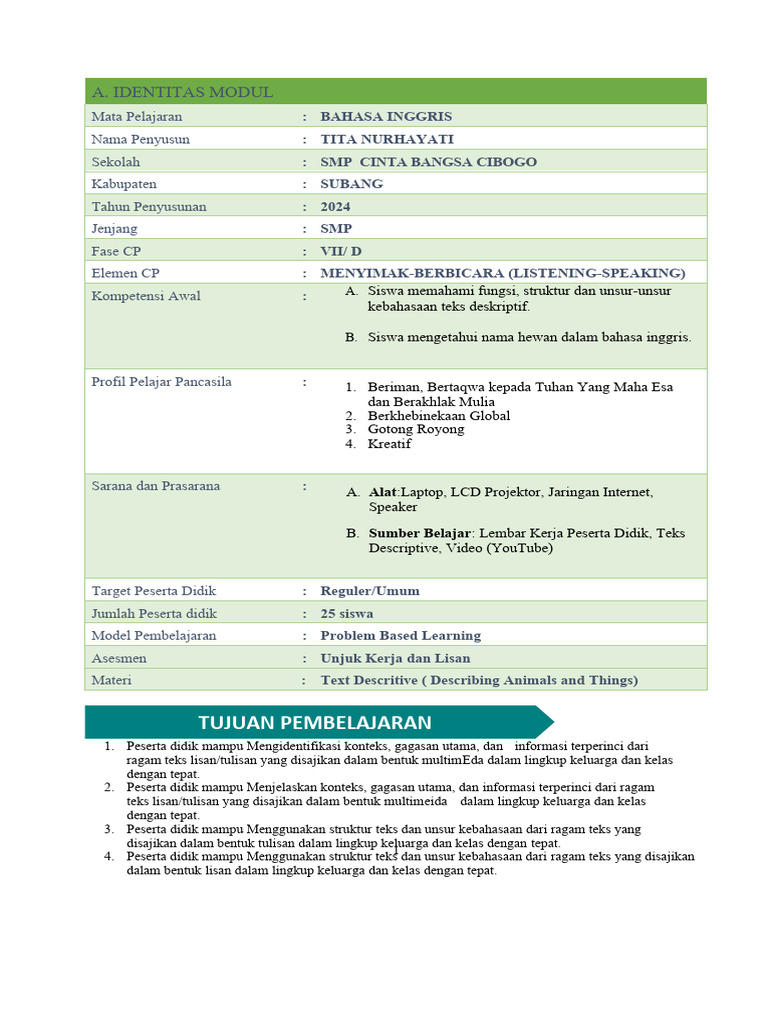 Modul Ajar Bu Tita | PDF