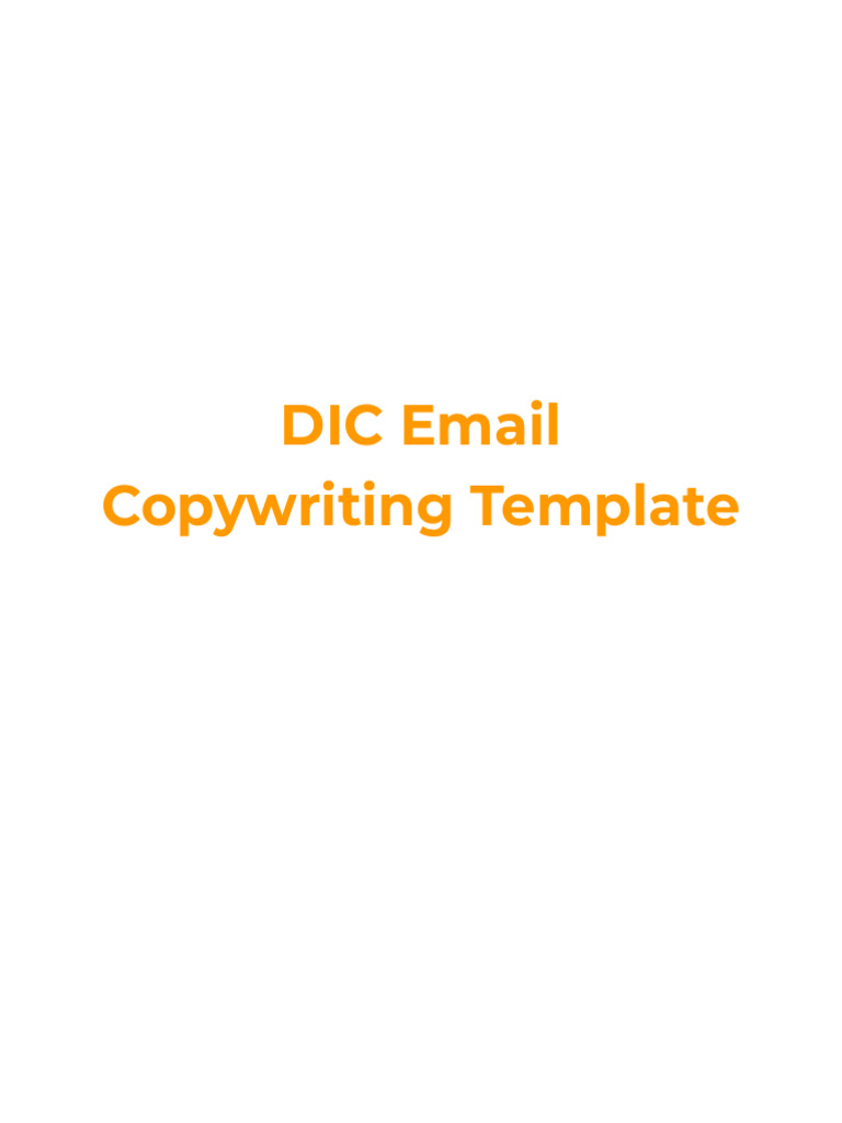 DIC Email Copywriting Template | PDF