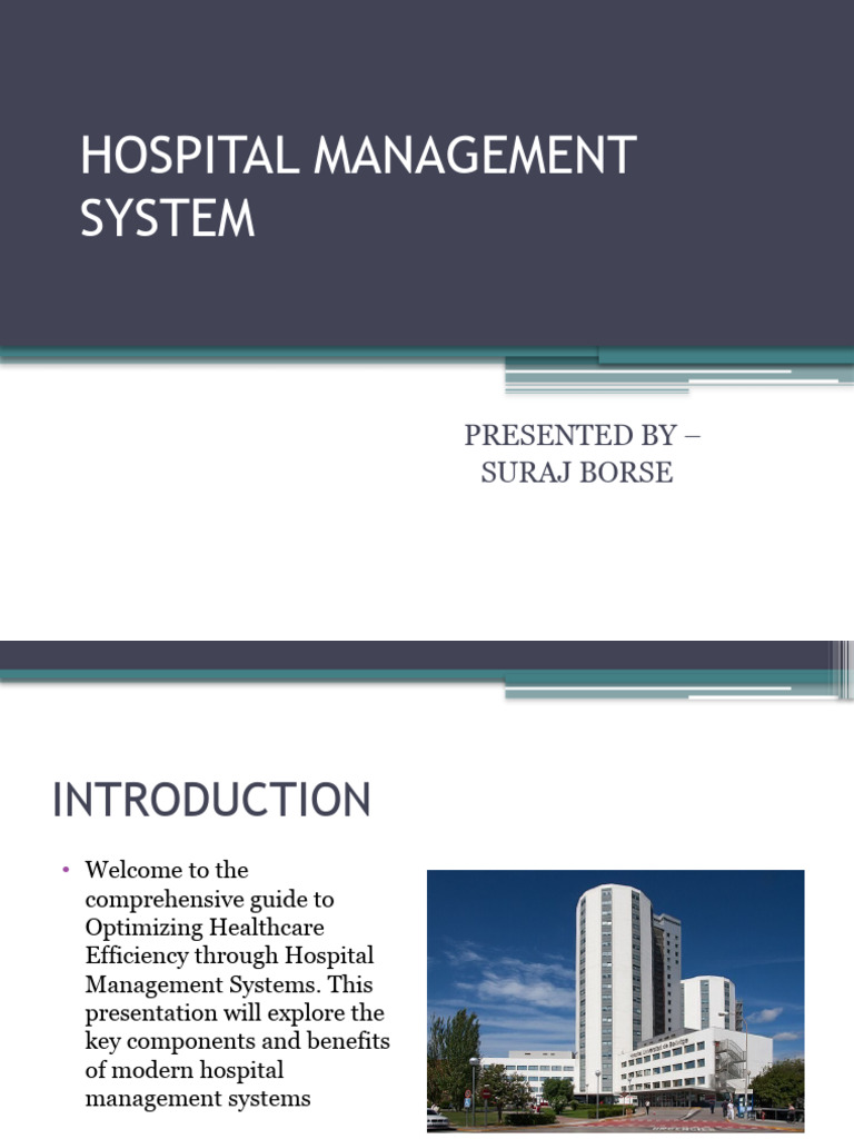 Hospital Management System PPT Suraj | PDF