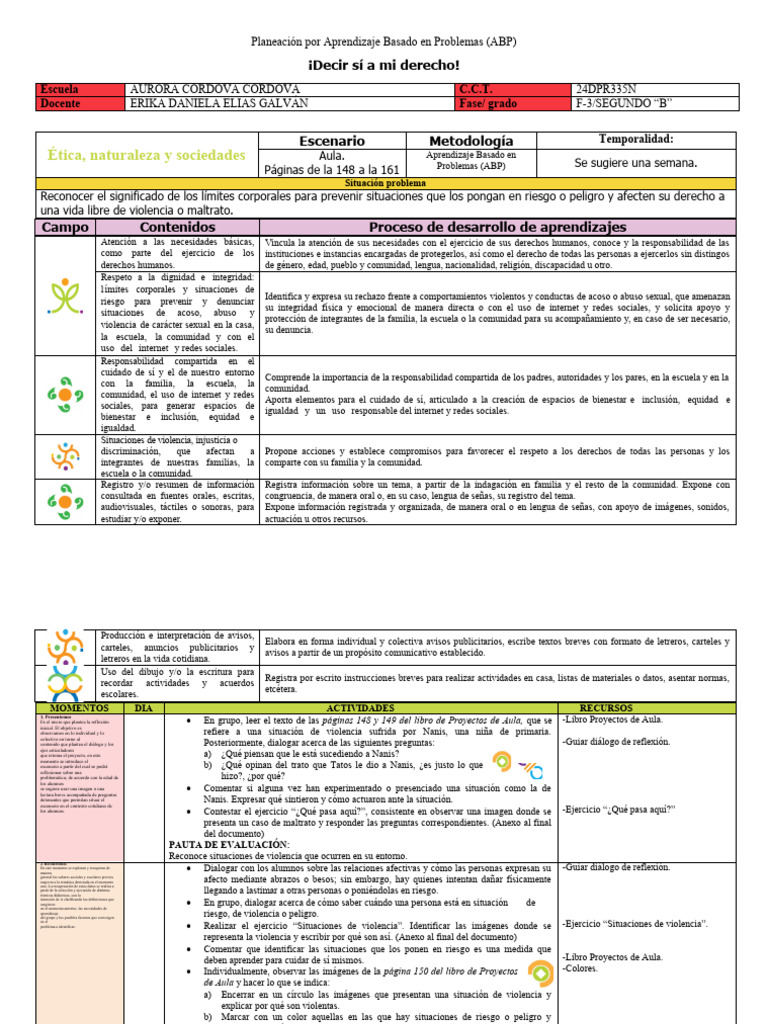2do Grado Enero - 01¡decir Sí A Mi Derecho! (2023-2024) ETICA ...