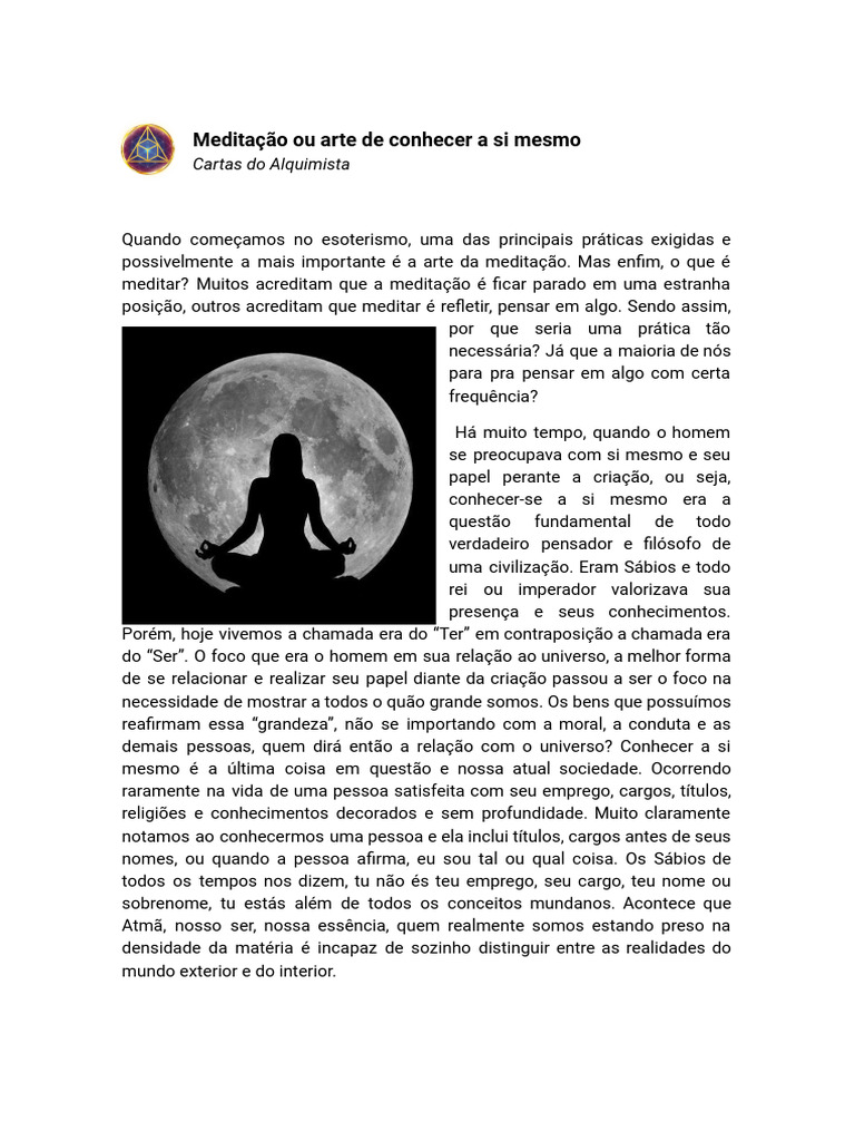 Meditação: A Arte de Conhecer-se | PDF | Asana | Ashtanga Vinyasa Yoga