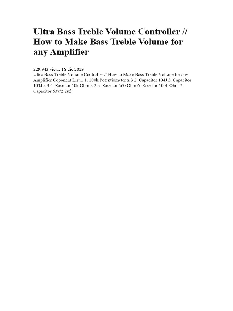 Build Your Own Bass Treble Controller | PDF | Science & Mathematics ...