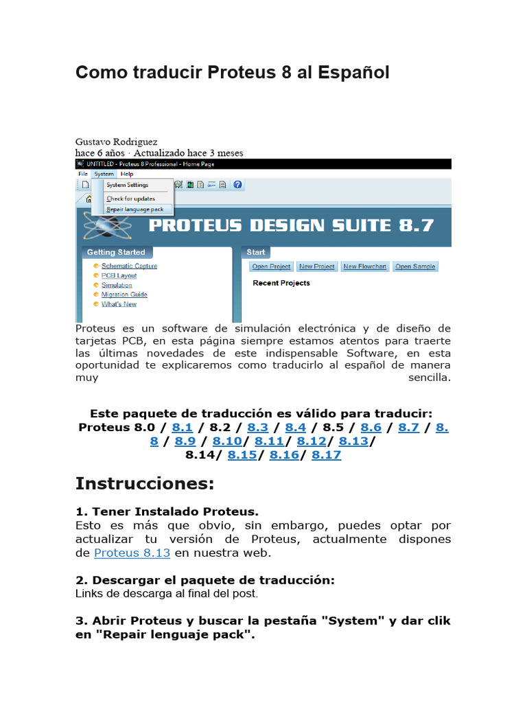 Como Traducir Proteus 8 Al Español | PDF | Informática