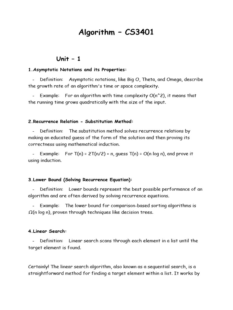 Algorithm Materials Pdf Time Complexity Computer Science