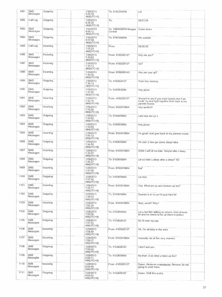 Claytons Cellebrite Extract 1 Page | PDF