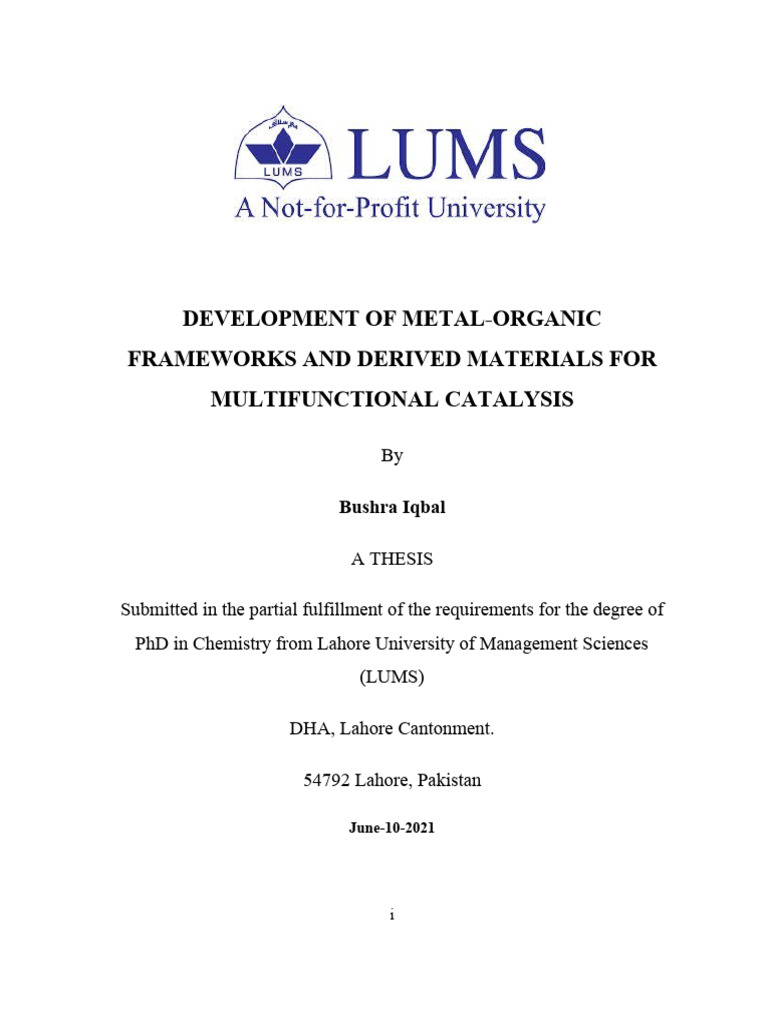 PhD Thesis -chemistry | Download Free PDF | Catalysis | Materials