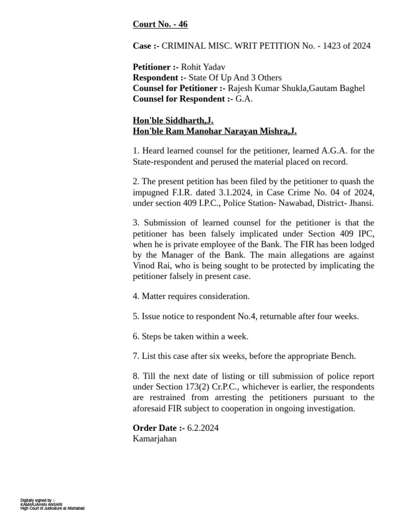 CRLP (A) 1423 2024 | Download Free PDF | Criminal Law | Common Law