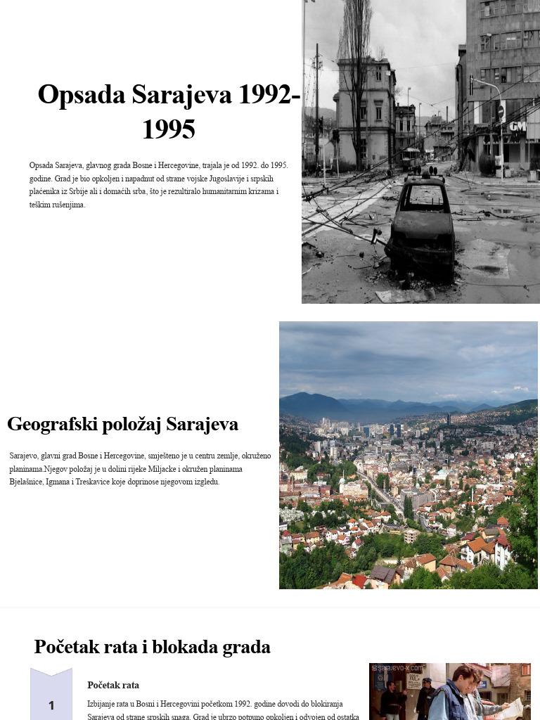 Opsada Sarajeva 1992 1995 | PDF
