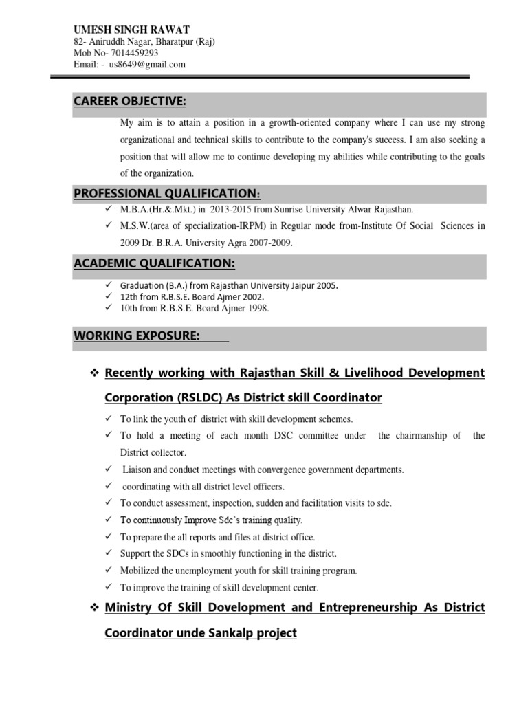 UMESH CV A-Pag | PDF