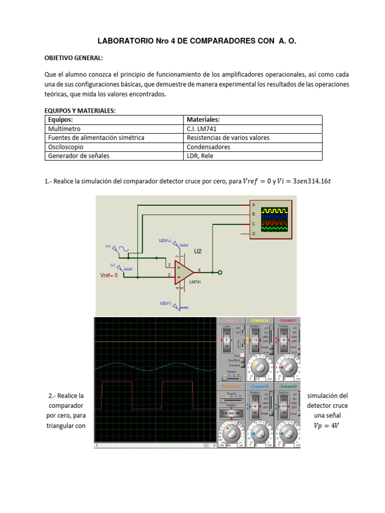 Comparadores con Amplificadores Operacionales | PDF | Ciencia de los ...
