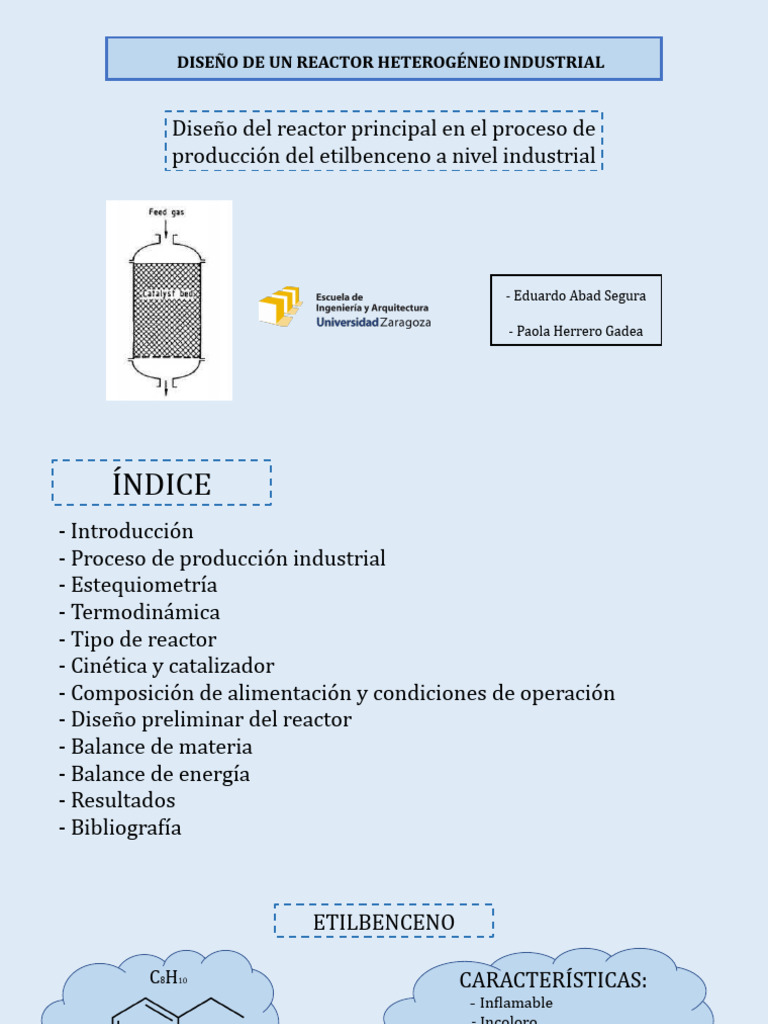 Presentacion Reactores | PDF | Reactor Quimico | Catálisis