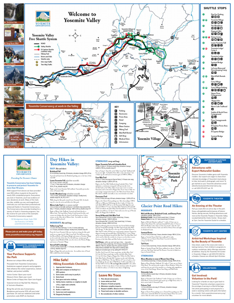 Yosemite Map YC | PDF | Yosemite National Park | Hiking